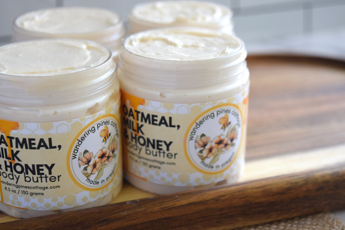 Oatmeal, Milk, And Honey Body Butter – Wandering Pines Cottage